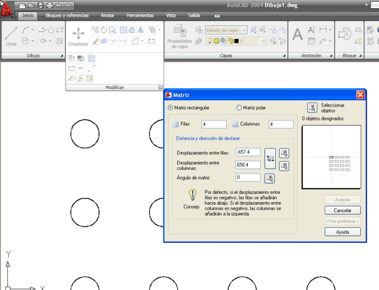 Curso de Autocad 2D | Matriz rectangular y polar